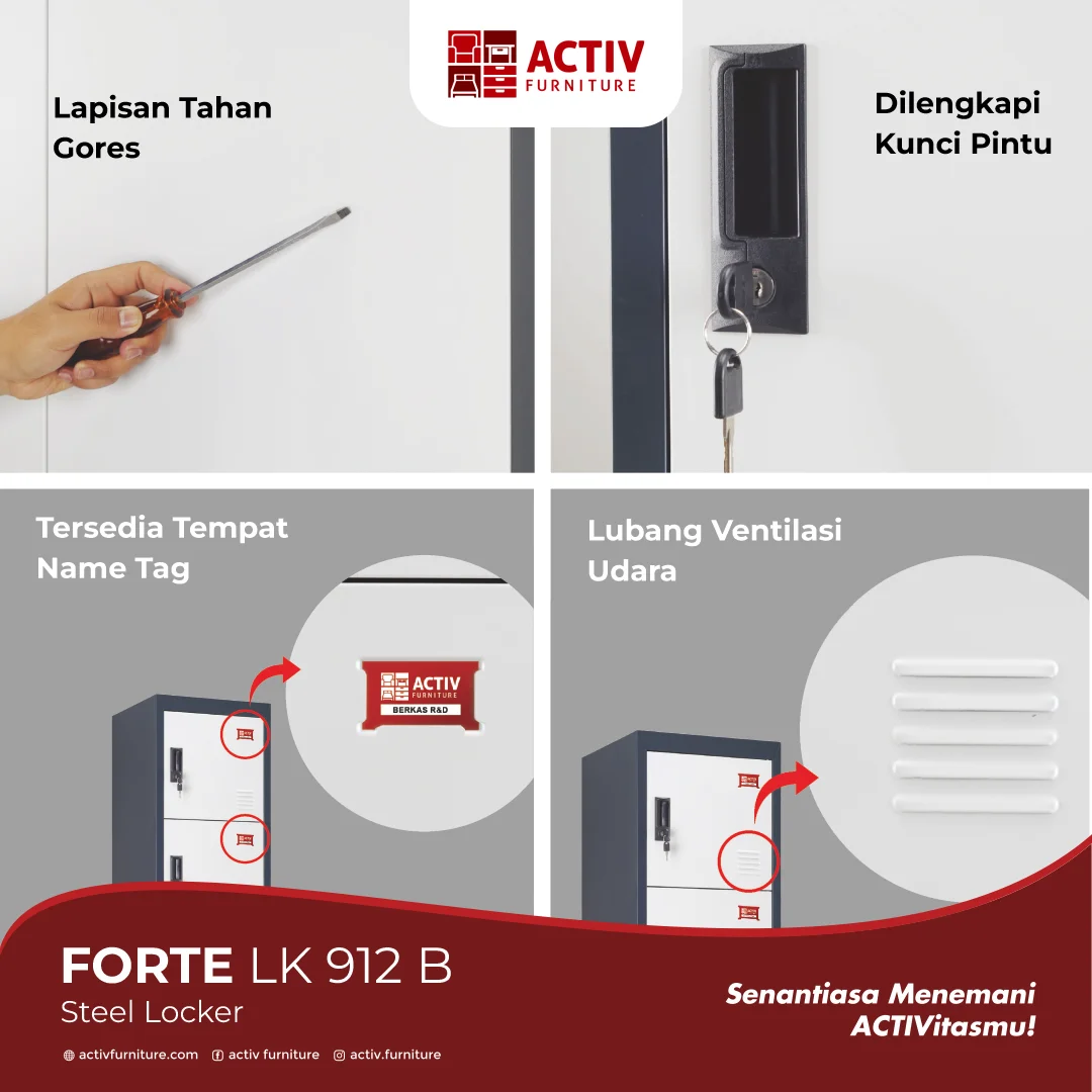Lemari Kantor (Loker Besi) – Forte LK 912 B – Activ Furniture - Activ ...